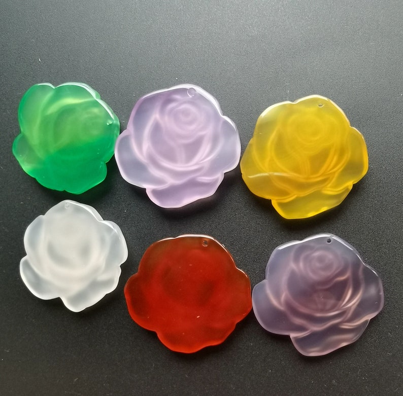 Rose Flower Agate Pendant,red,orange,purple,white,pink,green,yellow ...
