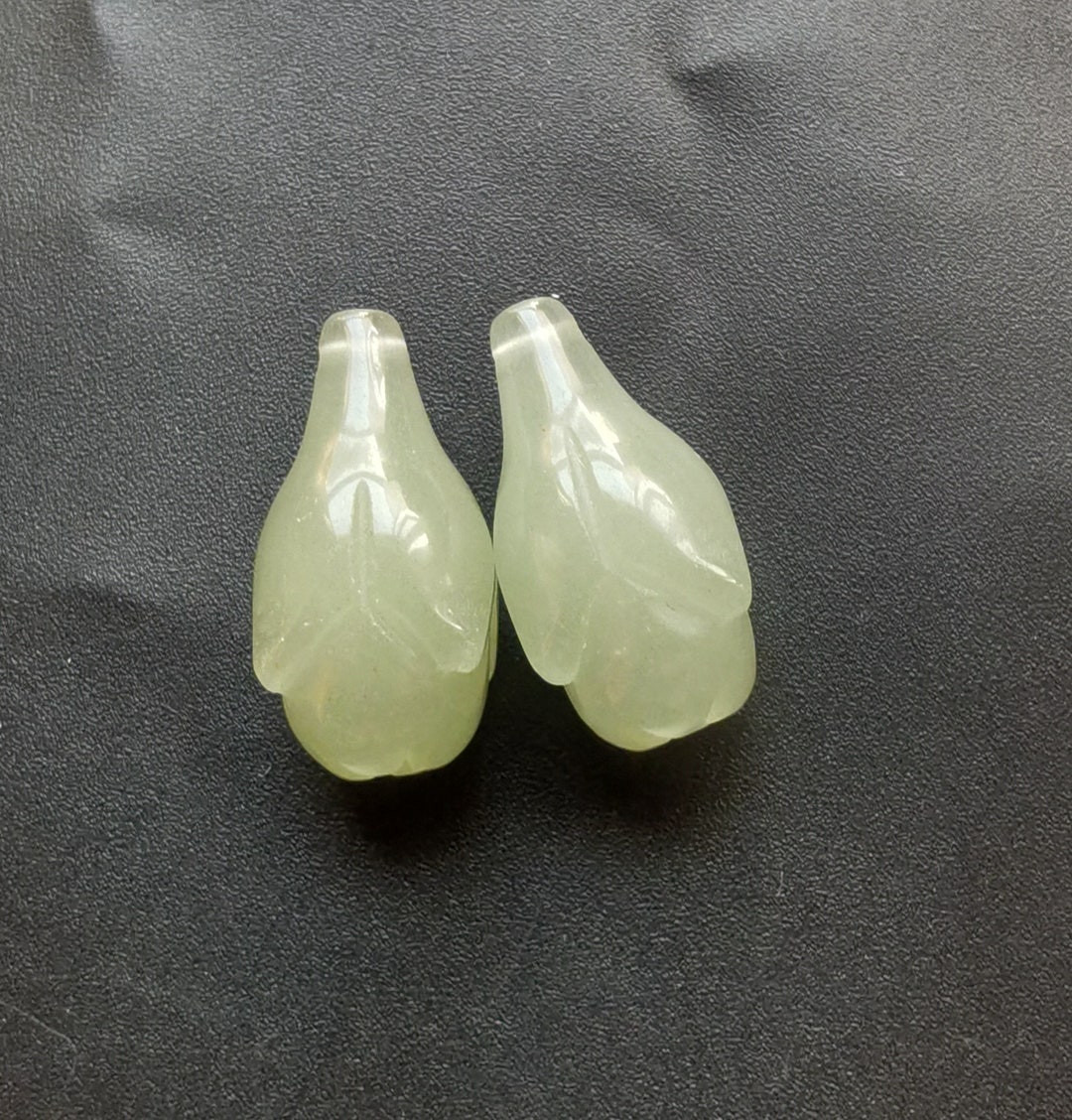 Aventurine Jade Magnolia Flower Pendants: Carved Gemstone Beads - Etsy