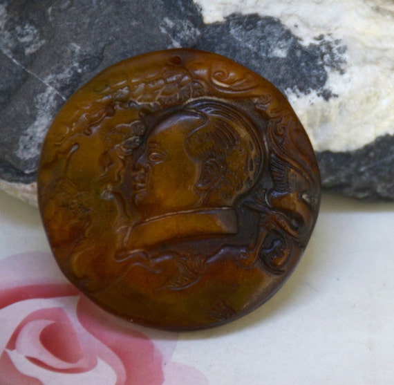 Carved Jade Pendant Chairman Mao Jade Pendant Chinese Jade | Etsy