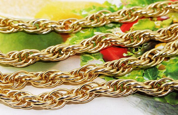 Loop Twist Cut Plated Yellow Gold Chain 2mm Loop - Etsy