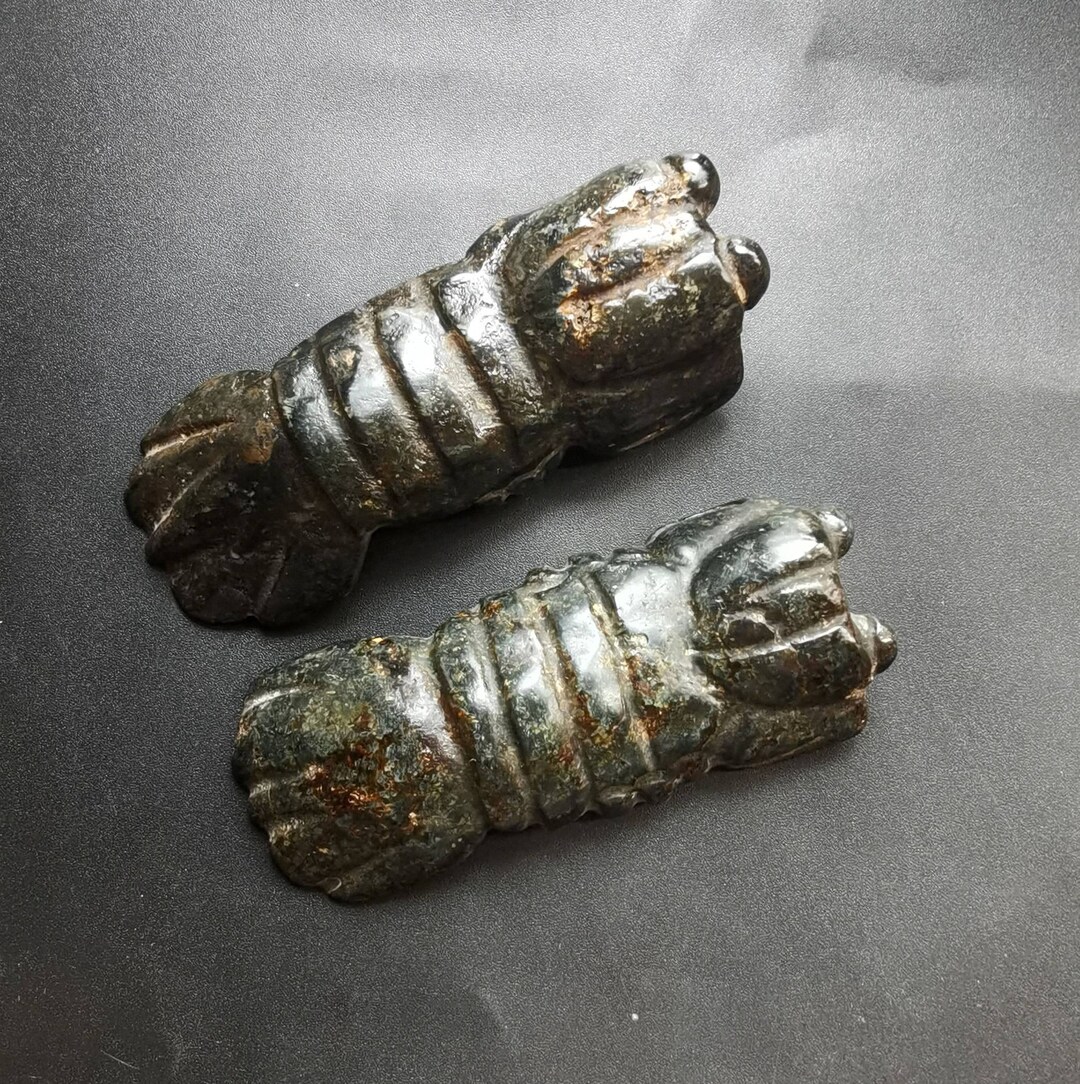 Carved Jade Mantis Shrimp Pendant: Chinese Amulet Necklace (85mm) - Etsy