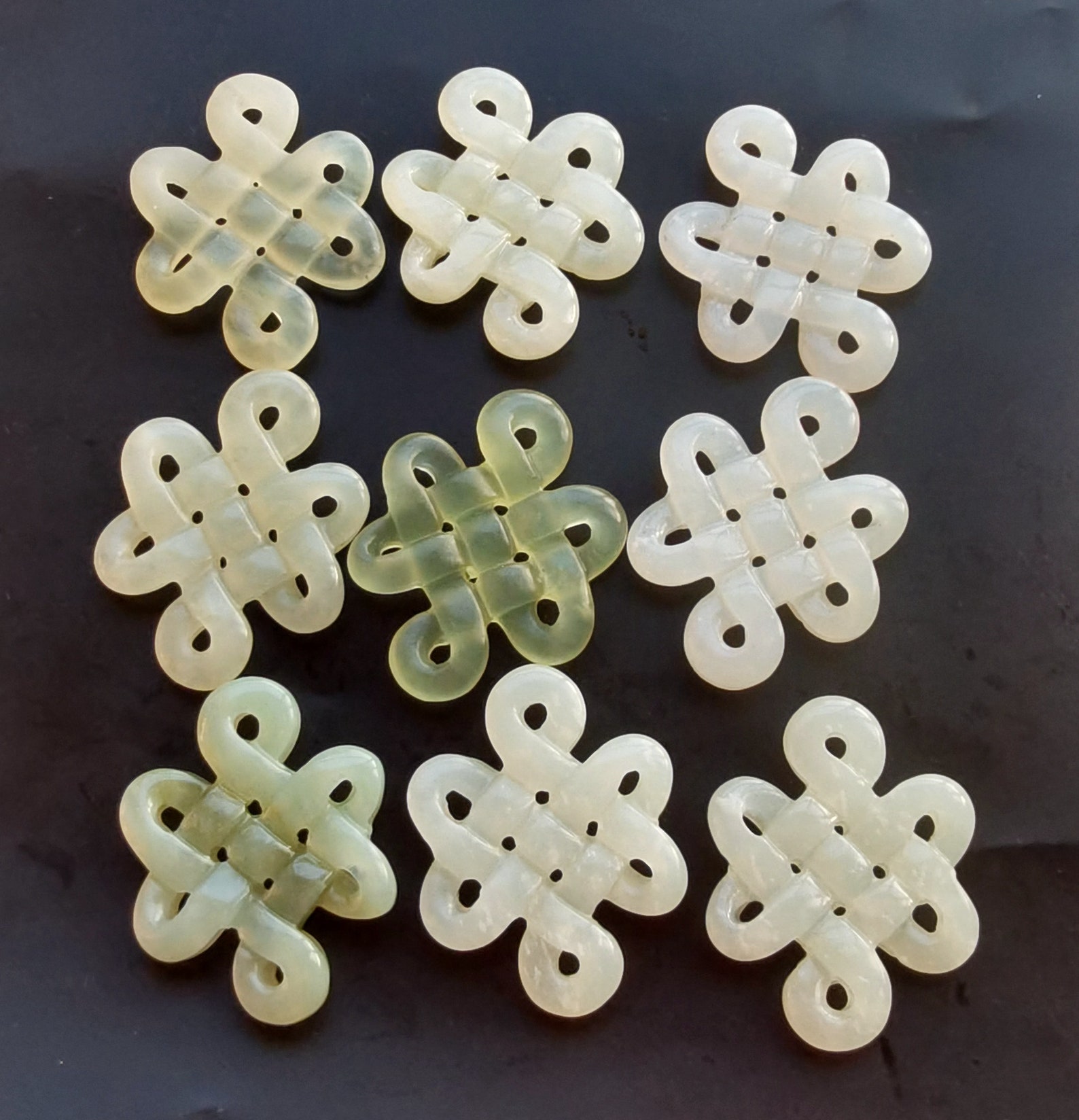 Chinese Knot Jade Pendant Link White Green Carved Natural - Etsy