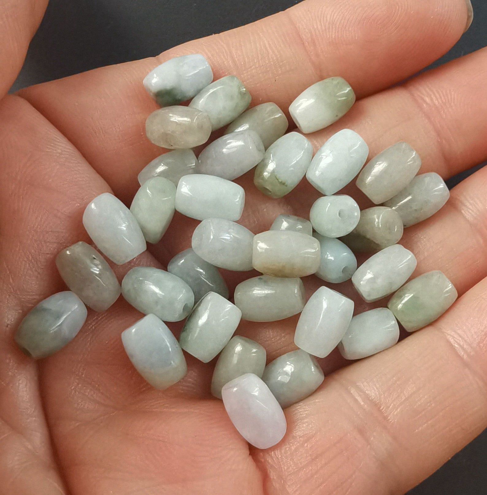 Barrel Natural Jadeite Beads Drum Carved Grade A Natural Jade - Etsy