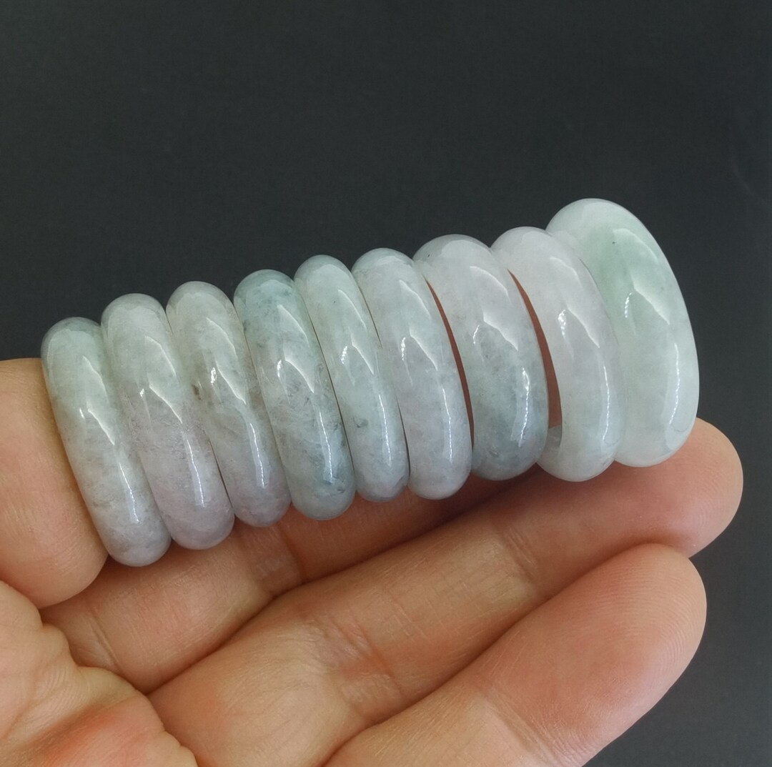 Circle Natural Burmese Jadeite Jade Stone Rings,round Smooth Grade A ...