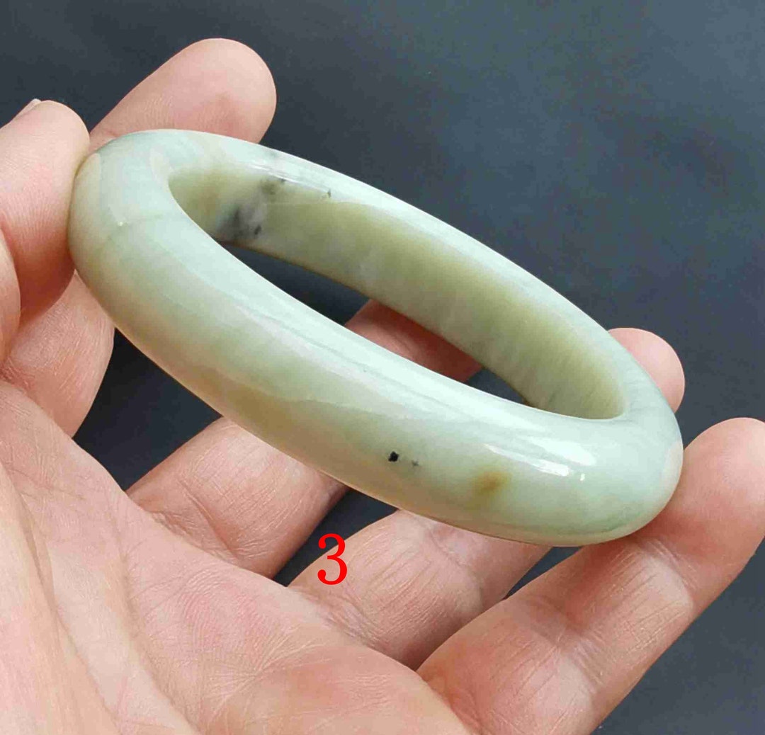 Sale On, Inner 58mm Circle Smooth Natural Rainbow Jade Stone Band ...