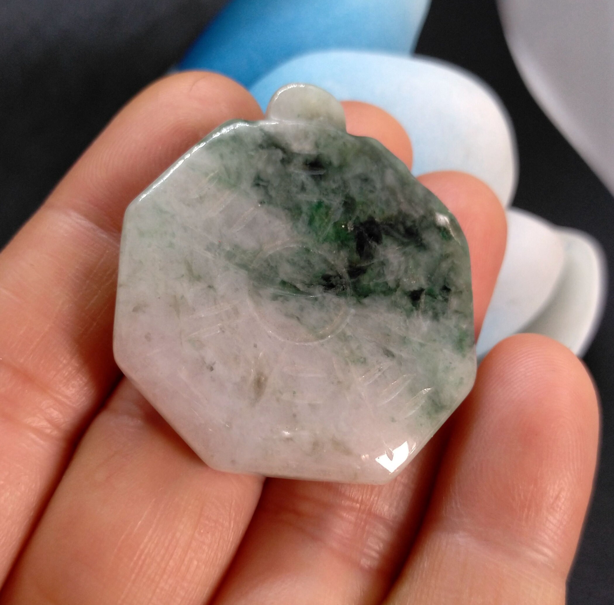 Chinese Eight Diagrams Jadeite Pendantcarved Grade A Natural | Etsy