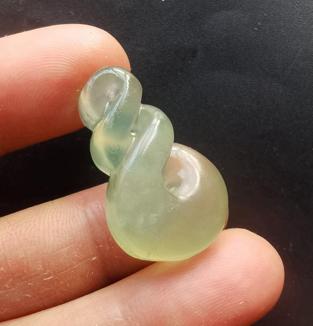 Xiuyu Jade Infinity Pendant: Carved Gemstone Amulet - Etsy
