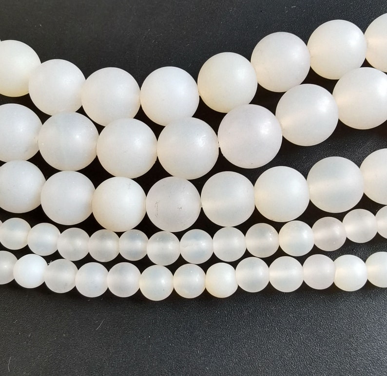 6mm10mm12mmround Matt/matte White Agate Stone - Etsy