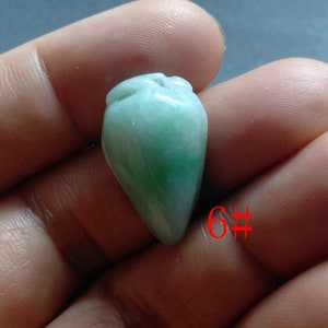 Teardrop Melon Jadeite Pendant Head, Carved Grade A Natural Jadeite ...