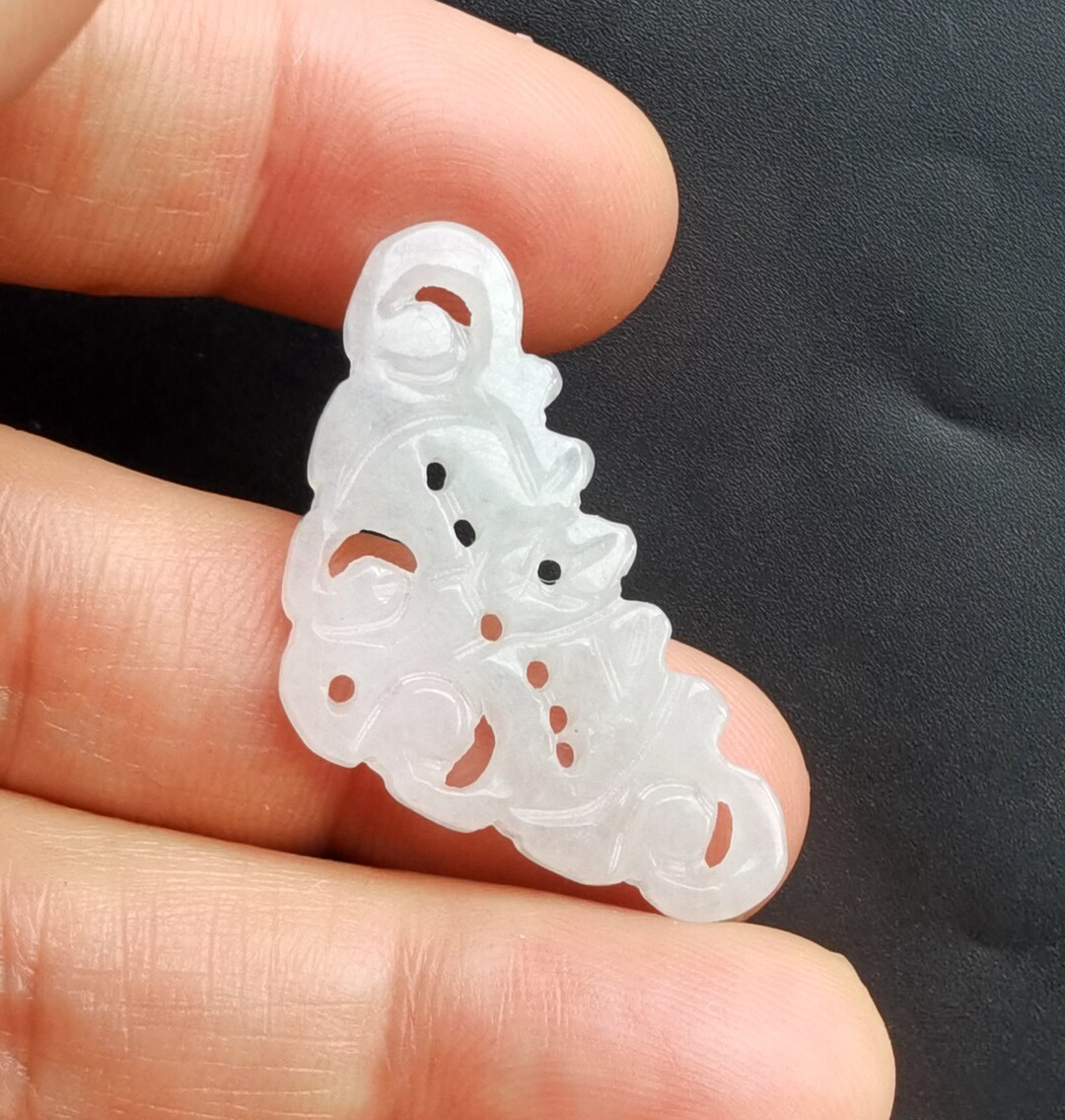 Carving Flower Natural Burmese Jadeite Jade Stone Pendant Link,grade A ...