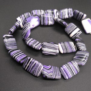 Rectangle Malachite Strand, Synthetic Stripe Malachite 13mmx18mm, Green ...