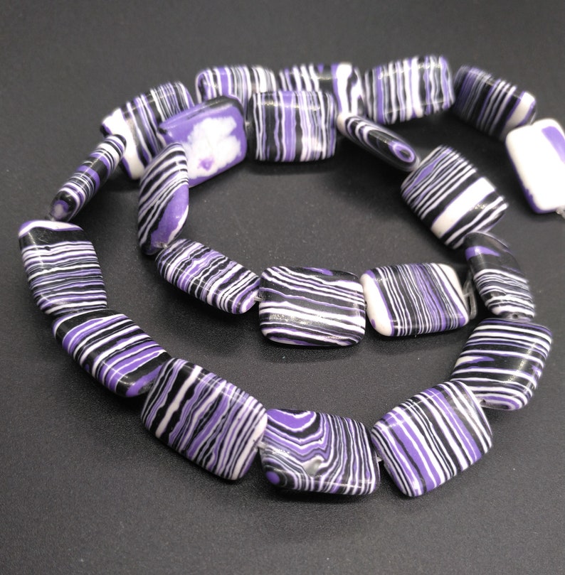 Rectangle Malachite strand Synthetic Stripe malachite | Etsy