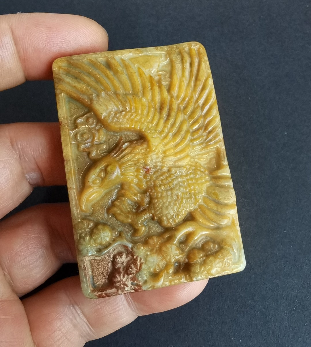 Dapeng Spreads Its Wings Carving Natural Yellow Jade Stone Pendant,good ...