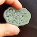 Flower Bat Bird Jade Pendant Lock Carved Green Natural Jade - Etsy