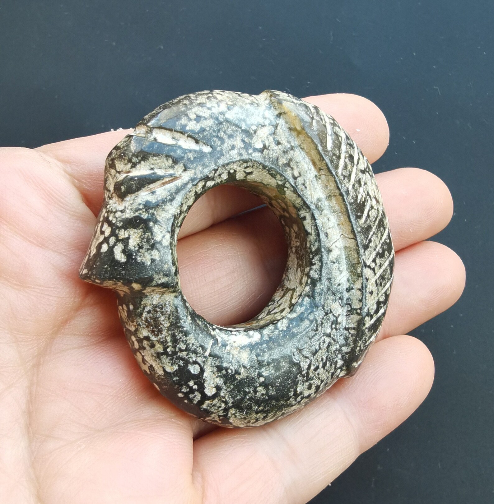 Chinese Natural Jade Stone Pendant Circle Carved Dragon Brown - Etsy