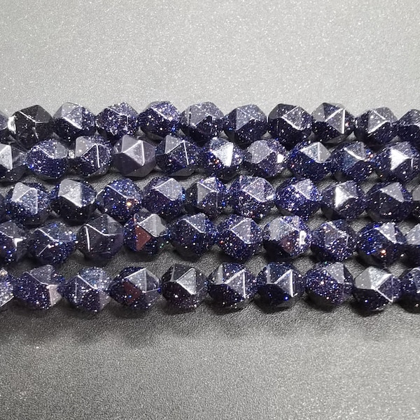 Faceted Blue Goldstone - Etsy