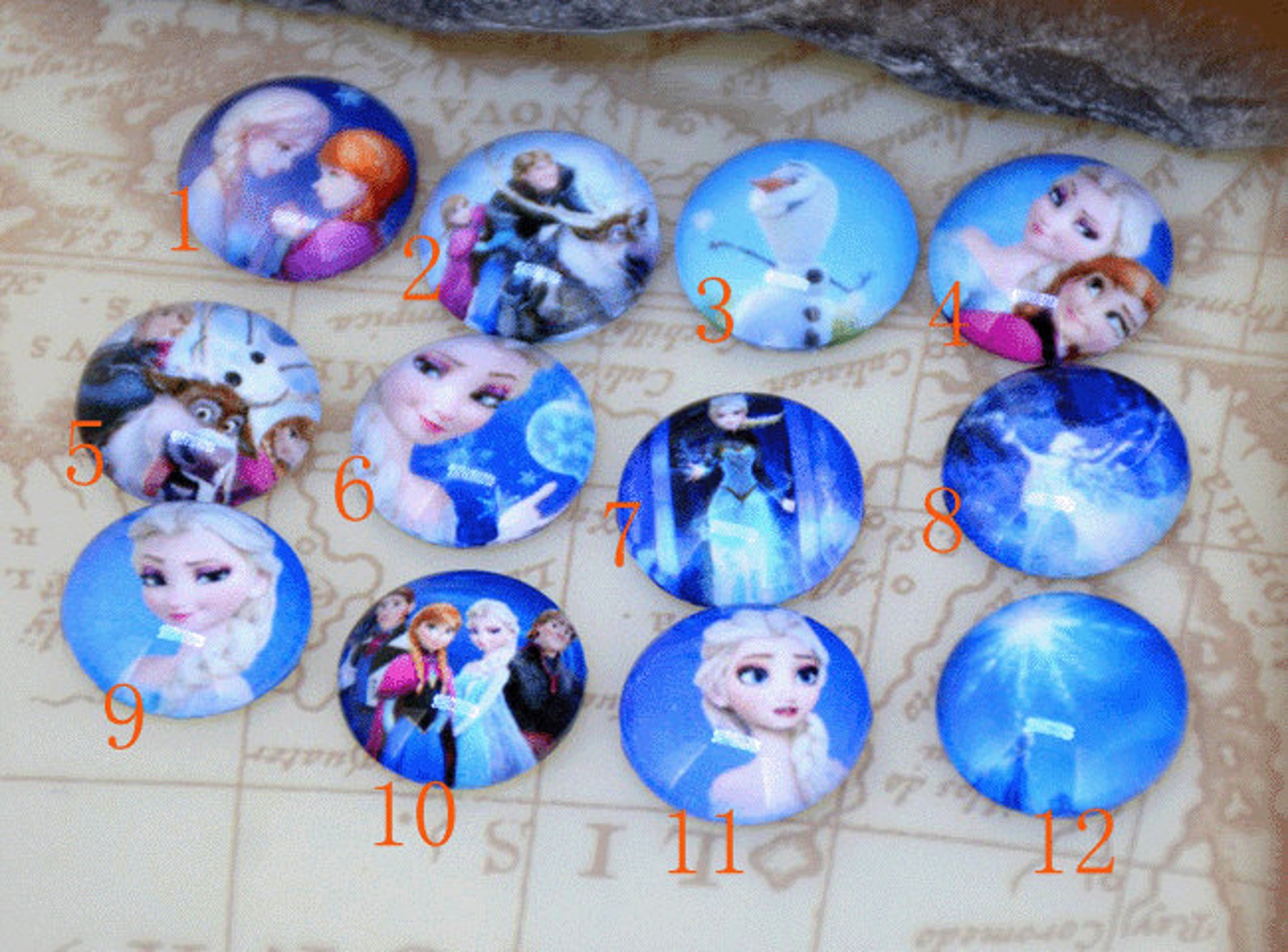 Circle Blue Frozen Elsa Handmade Photo Glass Cabochon Dome10mm - Etsy