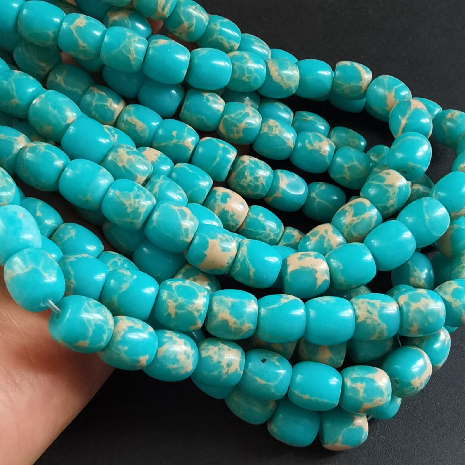 Snake Skin Jasper8mm10mmrondelle Drum Beadscolumn Smooth - Etsy