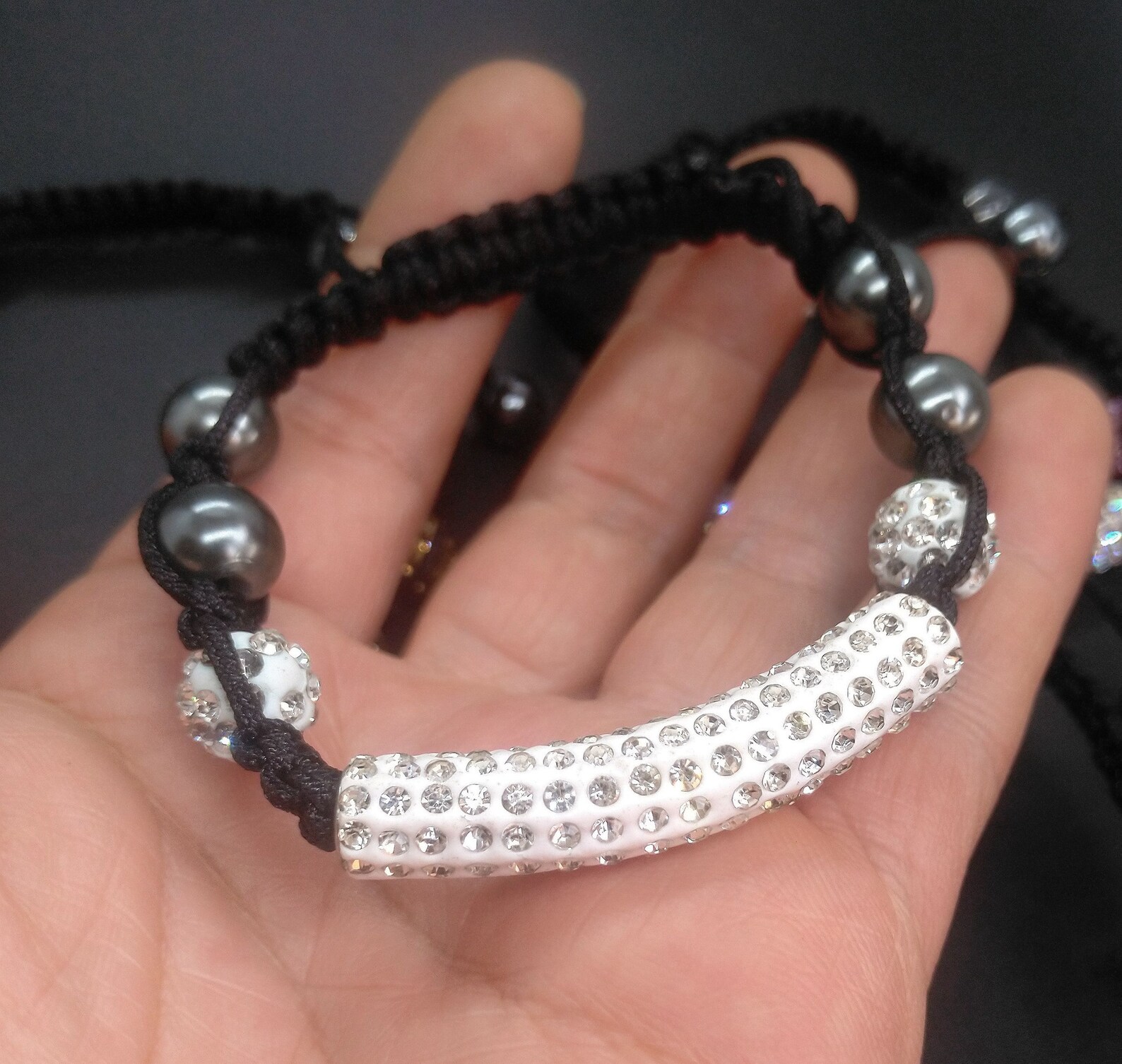 Gorgeous Pipe Crystal Hand Bracelet Champagne Blue Pink White - Etsy