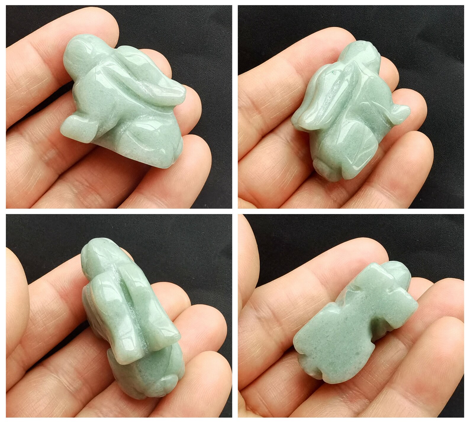 Rabbit,fengshui,carved Natural Agate Stone,aventurine,blue Veins Stone ...