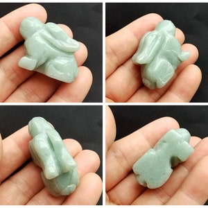 Rabbit,fengshui,carved Natural Agate Stone,aventurine,blue Veins Stone ...