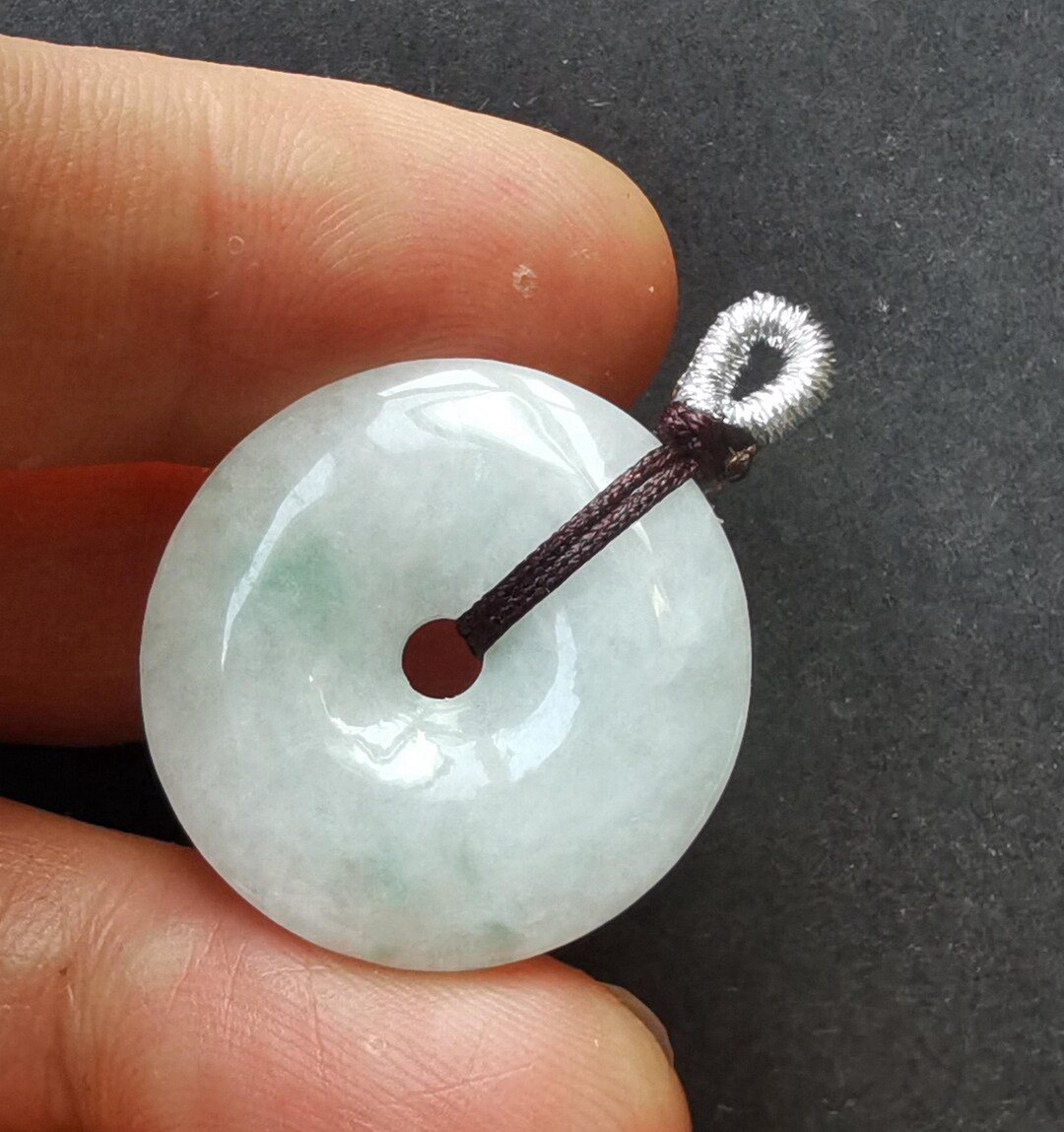 Love Donut Smooth Natural Green Jadeite Jade Stone Pendant,charm Good ...