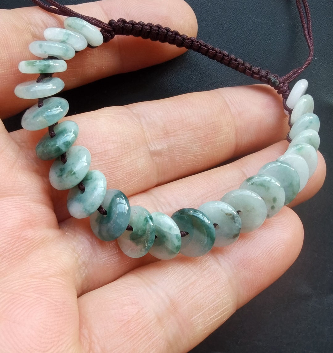 Donut Coin Natural Burmese Jadeite Jade Stone Beaded - Etsy