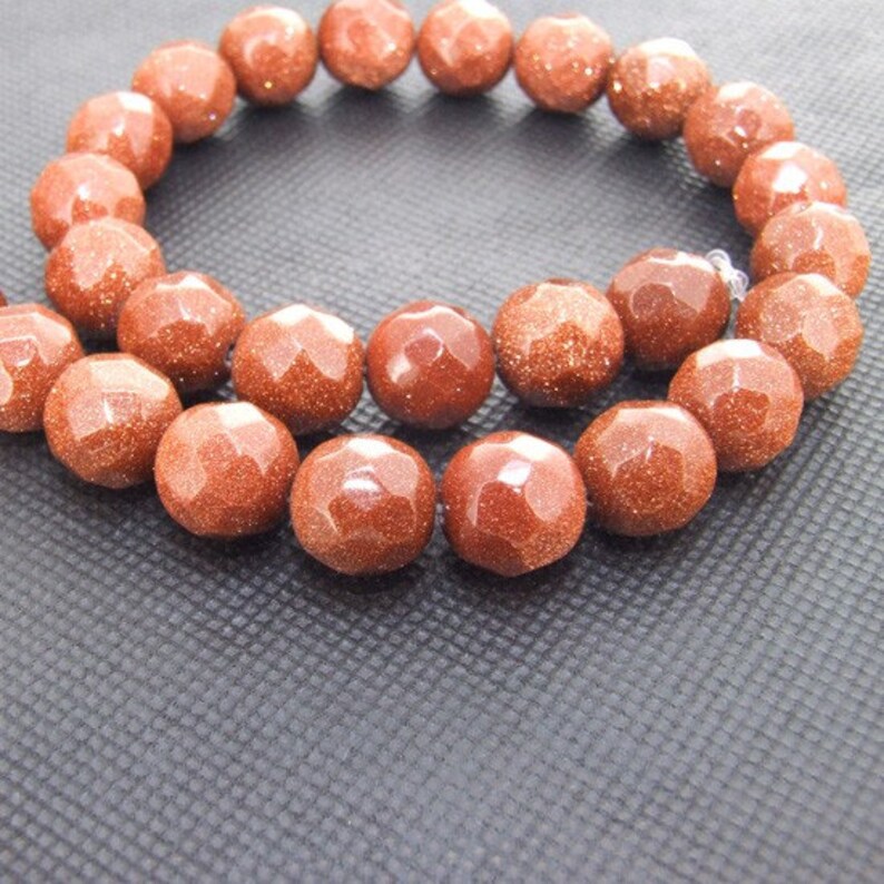 Faceted Aventurine, Red Goldstone Stone,12mm,16mm,gemstone Bead,loose ...