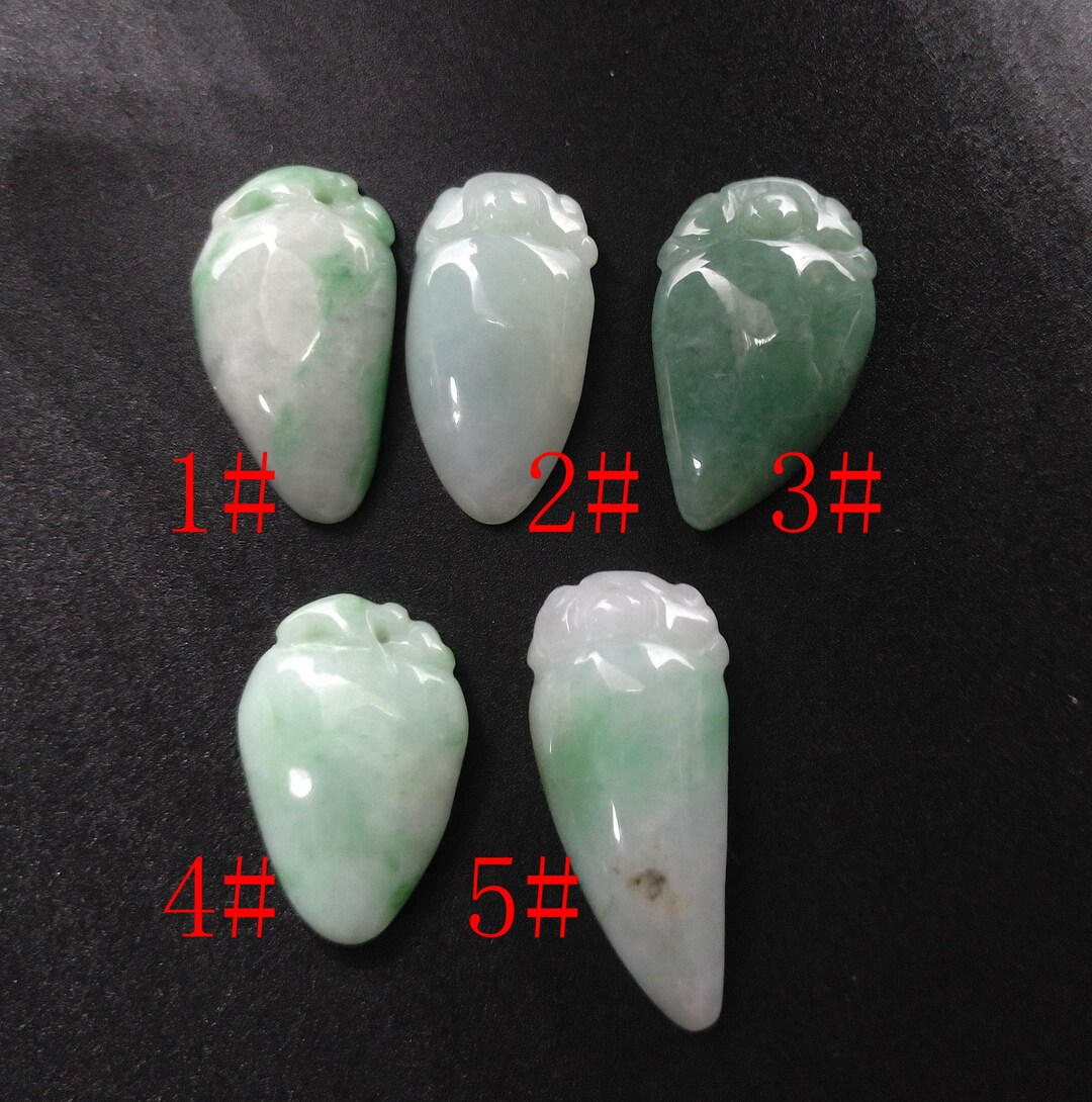 Teardrop Melon Jadeite Pendant Head, Carved Grade A Natural Jadeite ...