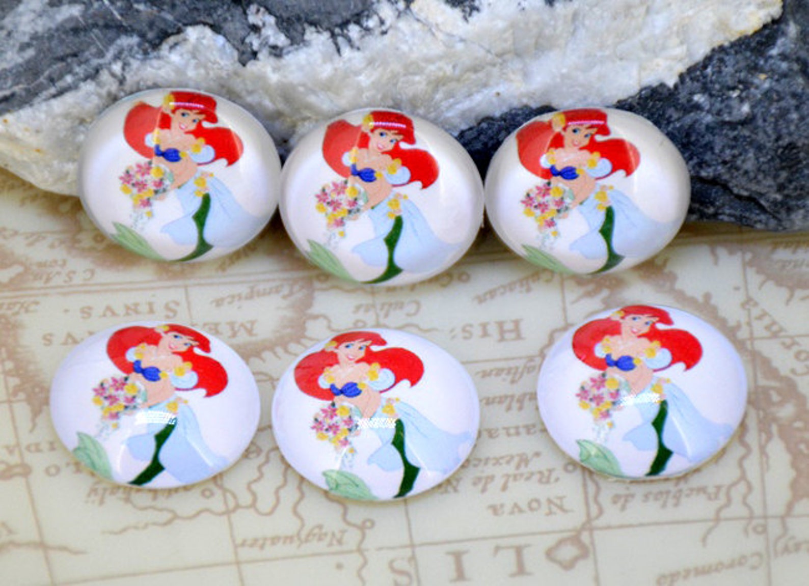 Girl Fairy Princess Handmade Photo Glass Cabochon Bead | Etsy