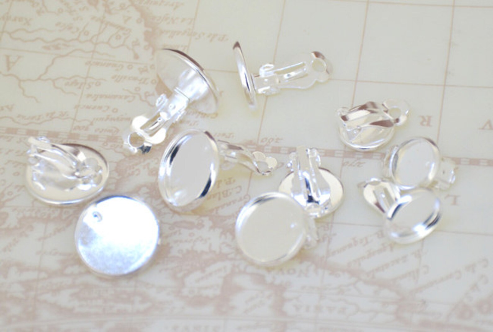 10pcs Ear Clip Stud Tray Silver Plated Bronze Ear Tray10mm - Etsy