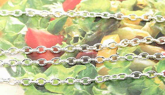 Long 5Chains egg Loop Plated Silver on Copper Metal Chain | Etsy