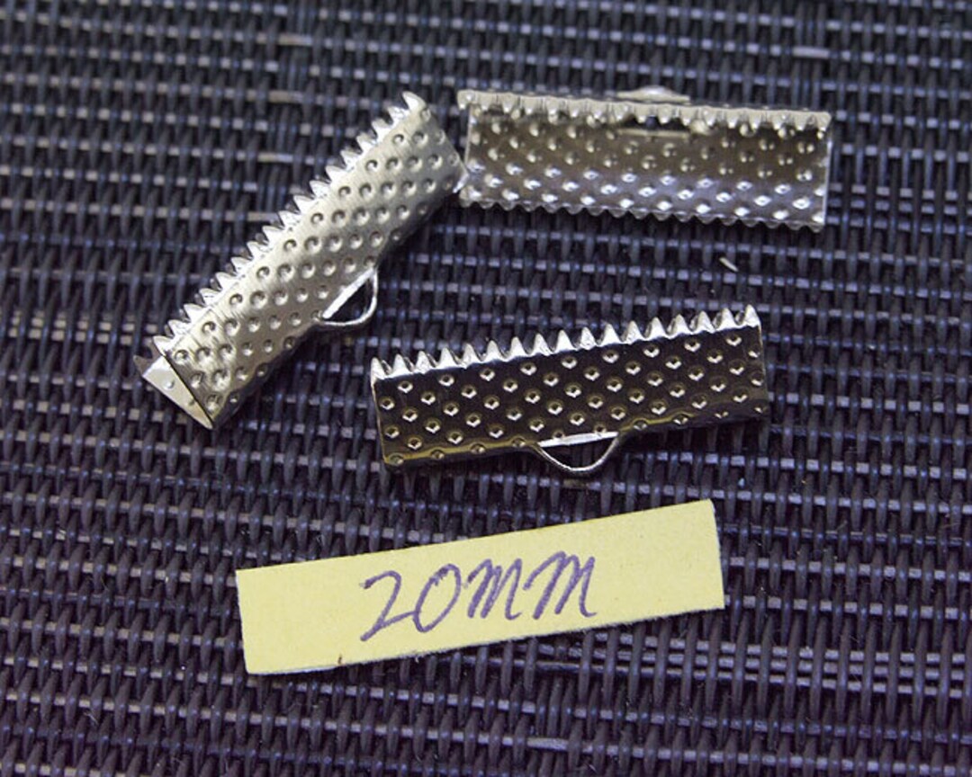 50pieces 20mm or 3/4 Inch Ribbon Clamps Silver Filigree Metal Clips ...