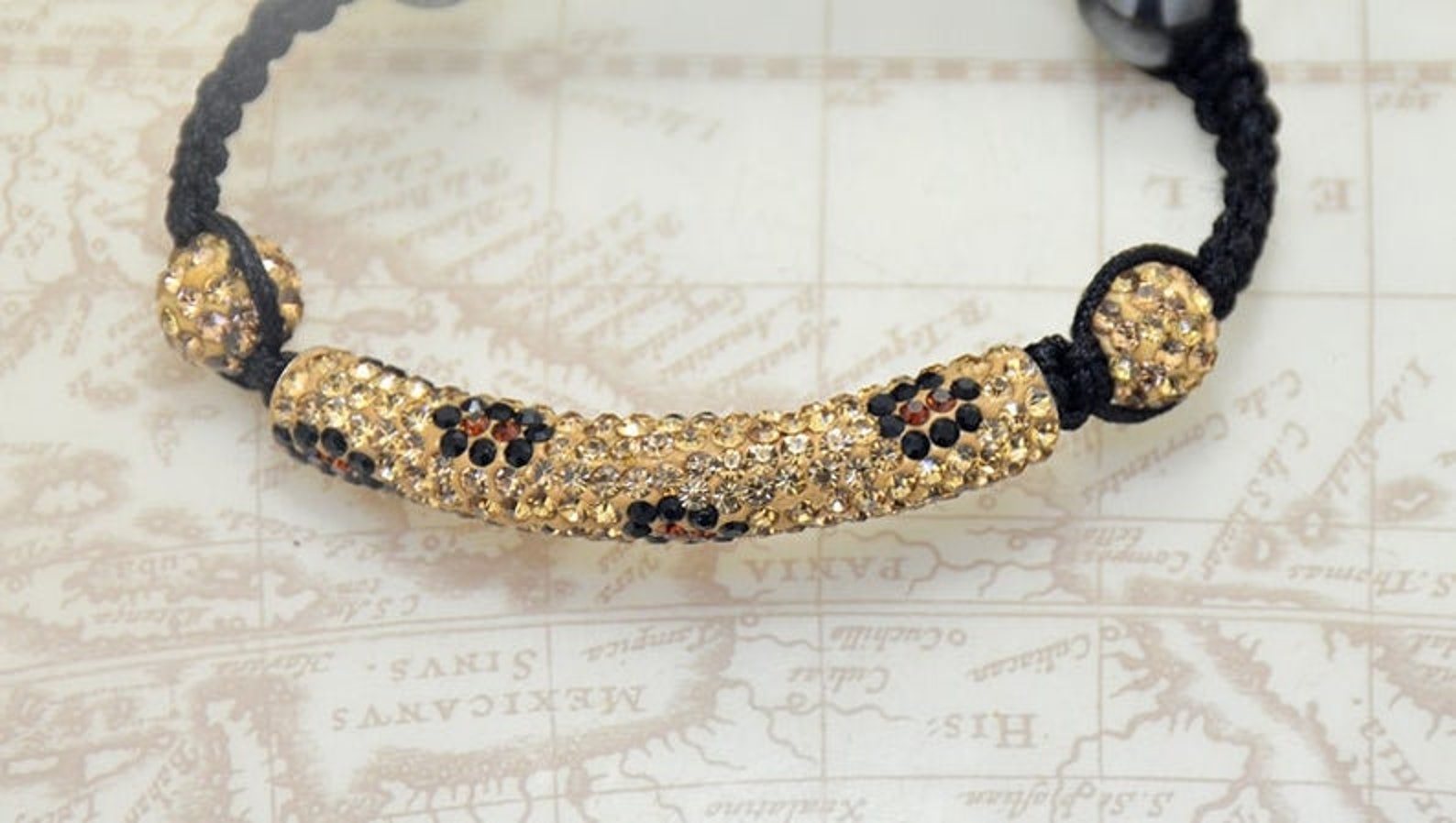 Gorgeous Pipe Crystal Hand Bracelet Champagne Blue Pink White - Etsy