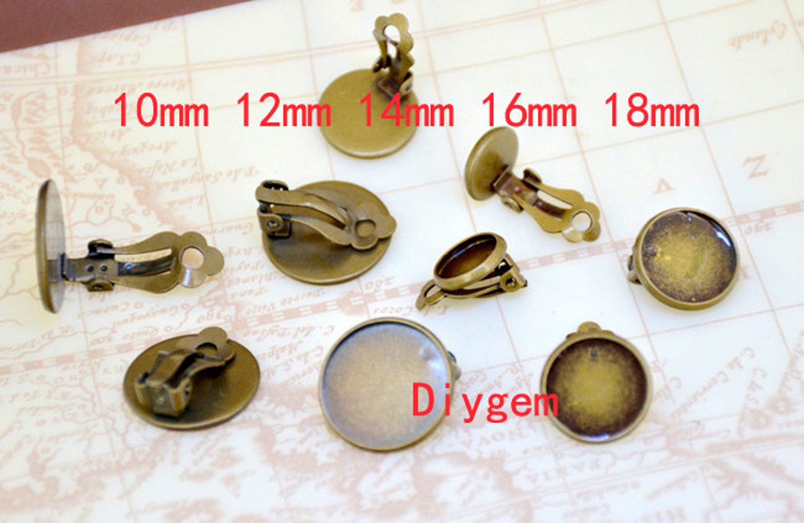 10pcs Ear Clip Stud Tray Silver Plated Bronze Ear Tray10mm - Etsy