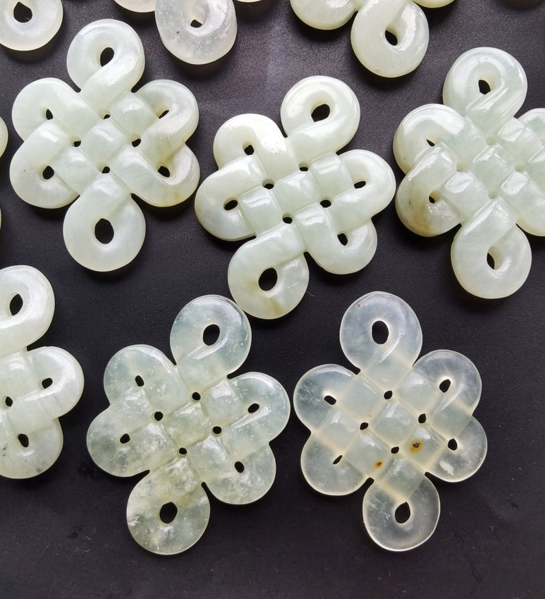 Carved Jade Knot Pendant: Natural Stone Amulet - Etsy