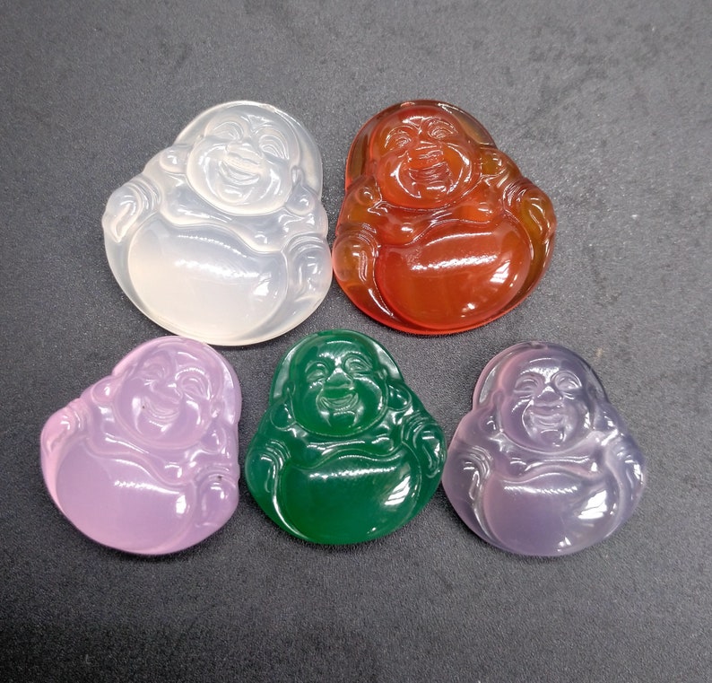 Smiling Buddha Agate Pendant WhitegreenpinkRedBlueCarved | Etsy