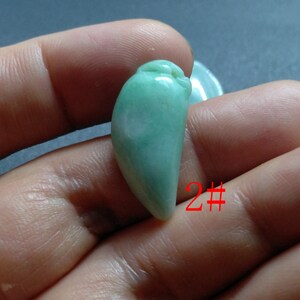 Teardrop Melon Jadeite Pendant Head, Carved Grade A Natural Jadeite ...