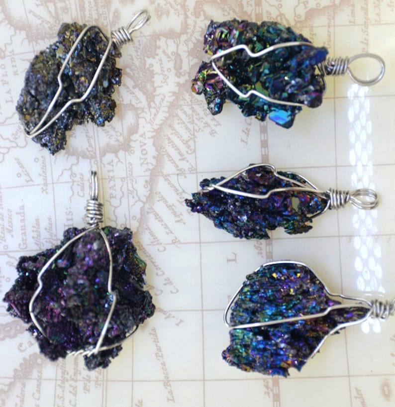 Natural Random Nugget Coal Crystal Original Stone Handwoven - Etsy