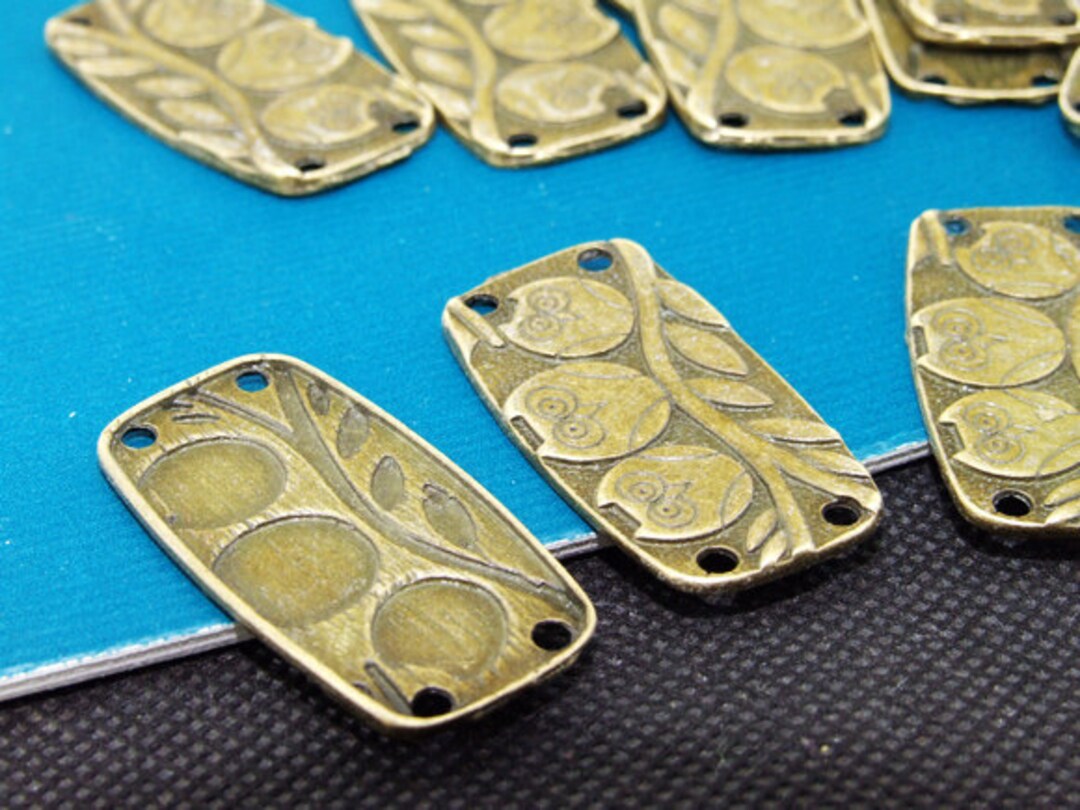 8PCS Setting Antique Bronze Base Pendants Leaf Rectangular Pendant Base ...