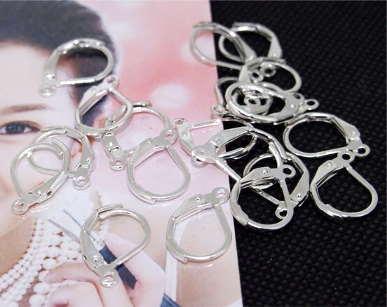 Earring Hook Plated Silver Kidney Filigree Metal 16mm---10pcs - Etsy