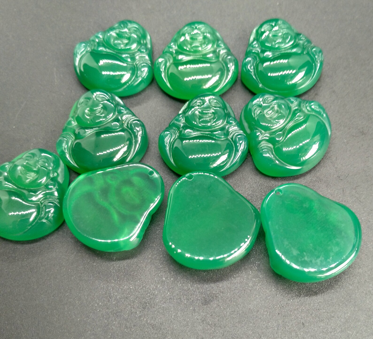 Smiling Buddha Agate Pendant Whitegreenpinkredbluecarved - Etsy