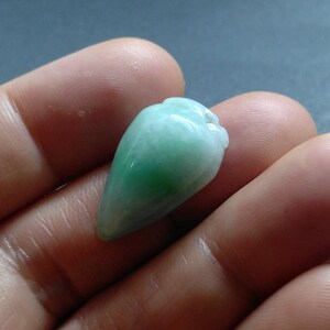 Teardrop Melon Jadeite Pendant Head, Carved Grade A Natural Jadeite ...