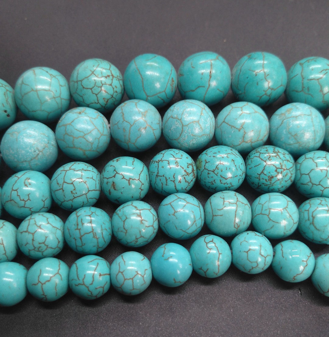 Large Round Green Howlite Turquoise Strands,12mm,14mm,16mm,18mm,20mm ...