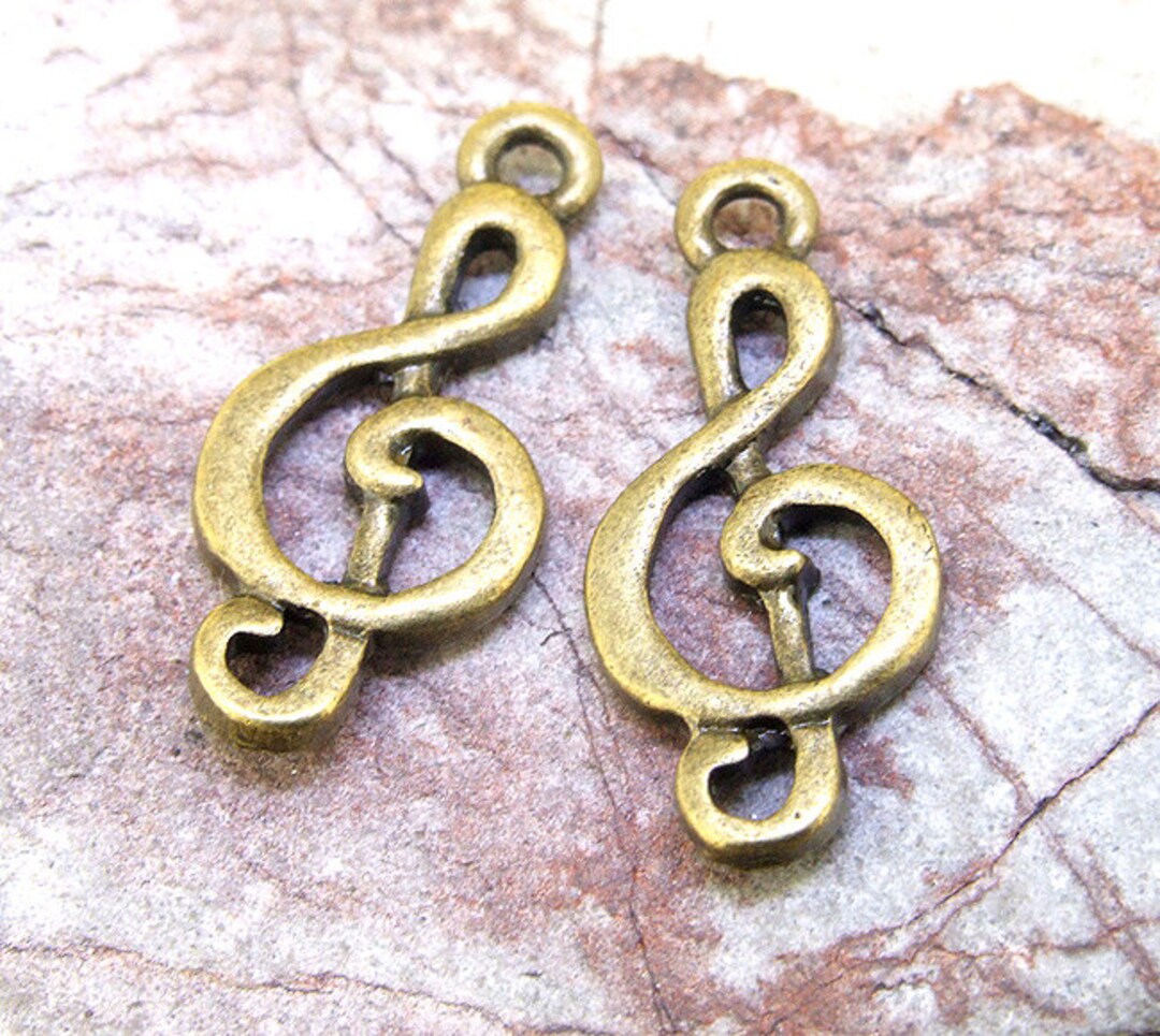 10pcs Music Musical Note Fitting Pendant Links Connectors Antique ...
