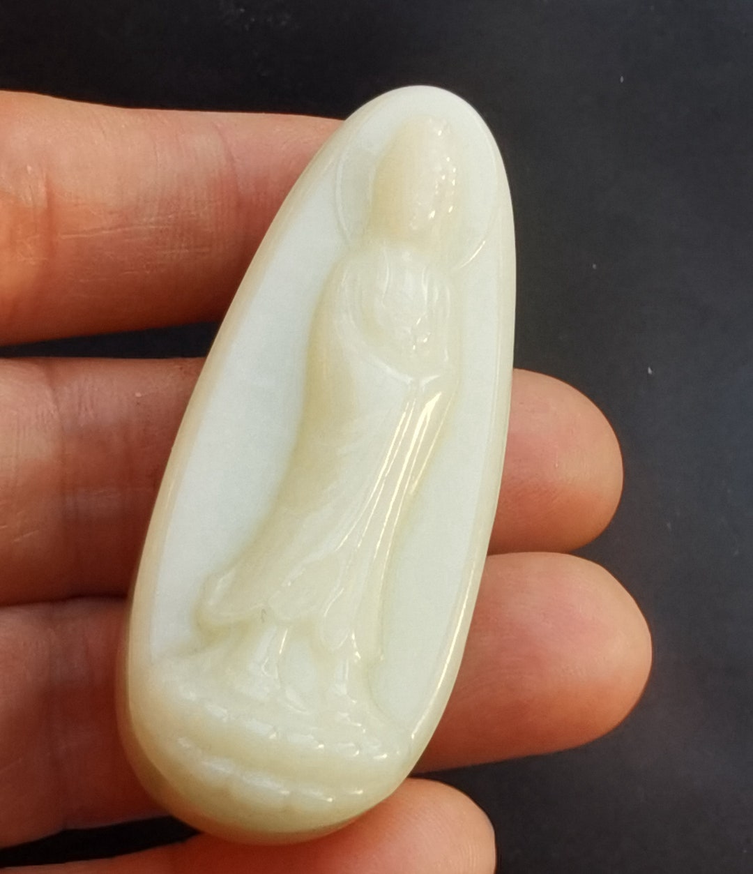 Carved Bodhisattva Buddha Natural Chinese Xiuyu Jade Stone Amulet ...