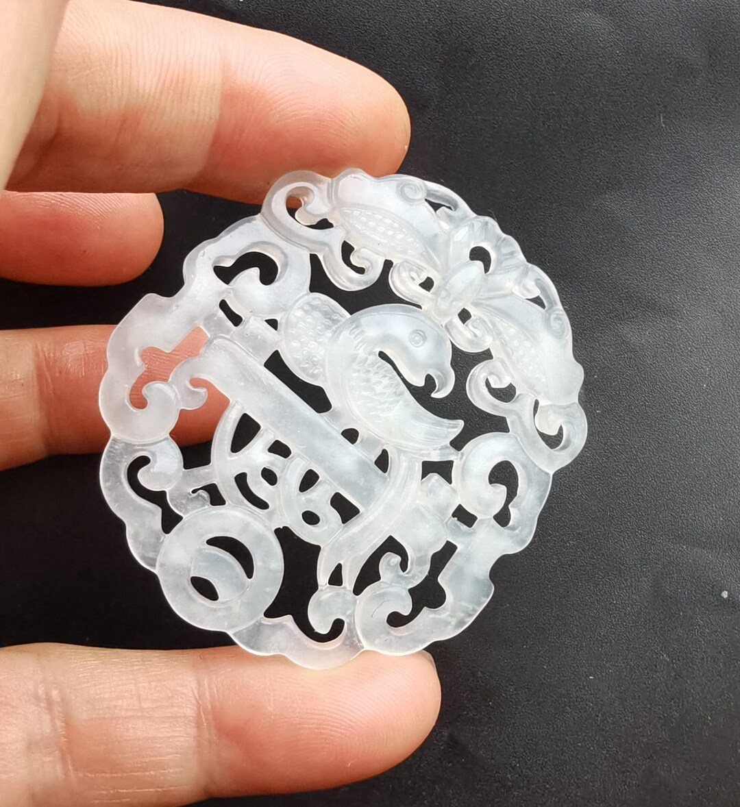 Butterfly Bird Branch Chinese Xiuyu Jade Stone Amulet Pendant,double ...