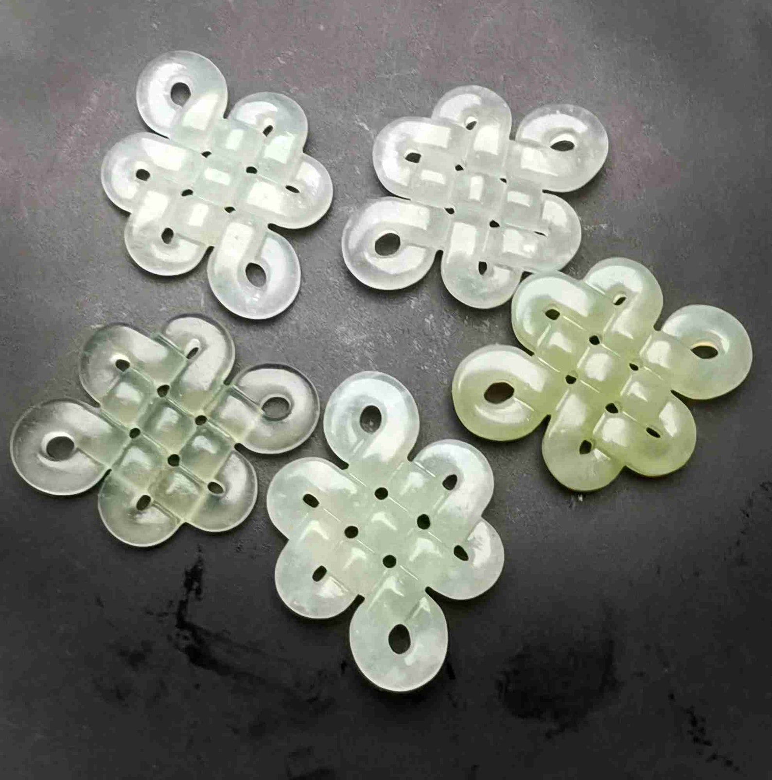 Chinese Knot Jade Pendant White Green Carved Natural Jade - Etsy