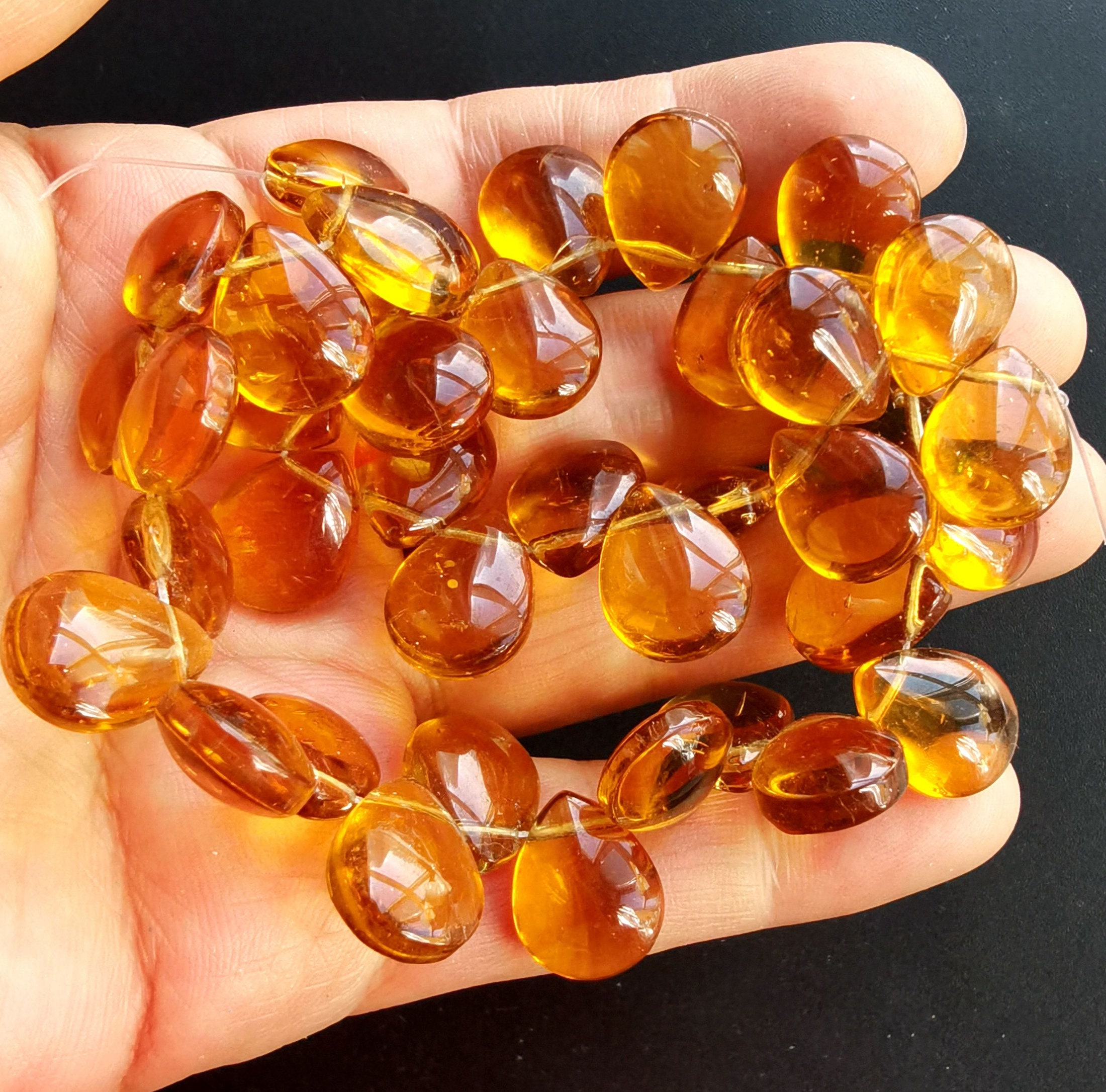 Loose Beads Light Yellow Glass Beads FULL STRAND 11" Gemstone,glass ...