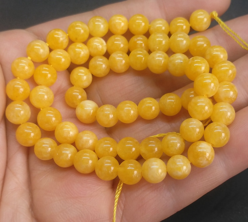 Round Yellow Jade Strand6mm 8mm 10mm 12mm 14mmcharm Jade - Etsy